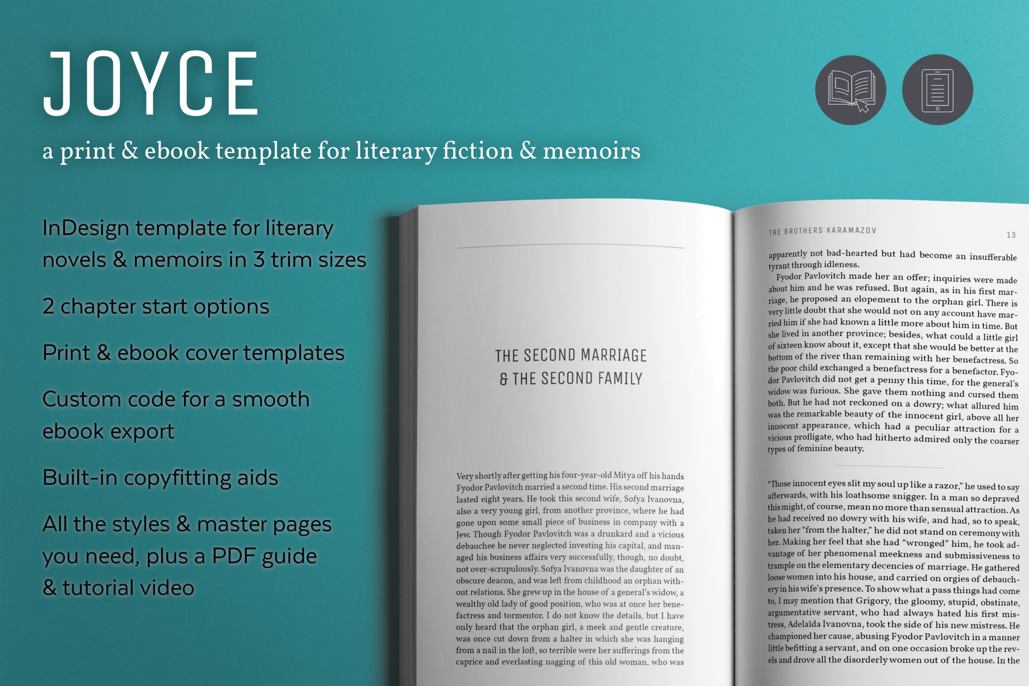 Joyce: Self-publishing Book Design Template for Novels & Memoirs